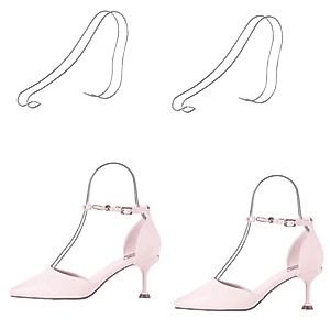 HAN SHENG 4 Pcs Stainless Steel Shoes Display Stands Racks Shoes Organizer Holders Shoes Support Shoes Showcase Heel Stand Heels Forms Racks