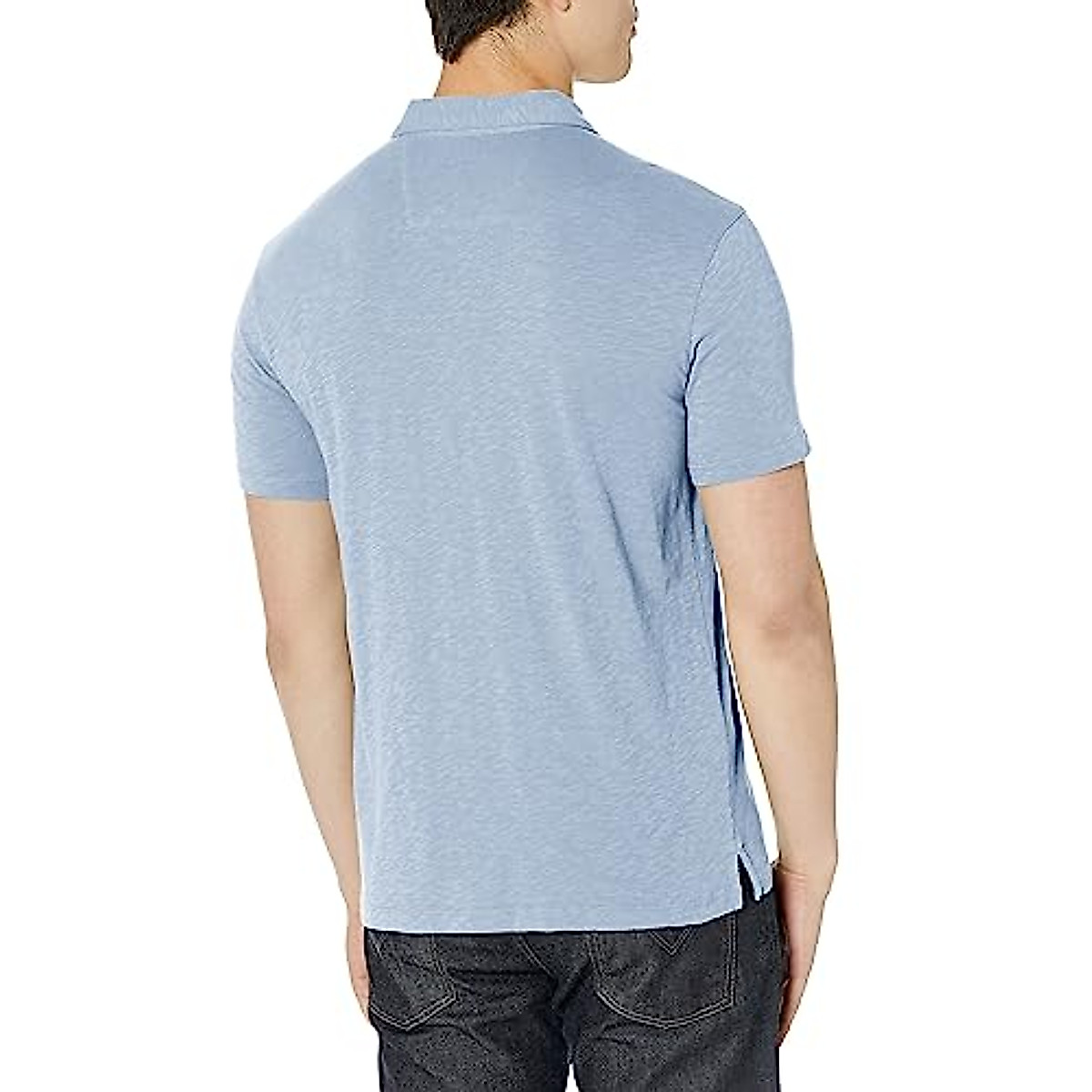 John Varvatos Men's Victor Short Sleeve Polo, Dusted Blue