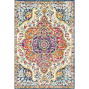 Livabliss Romaine Vintage Medallion Area Rug,6'7" x 9',Orange
