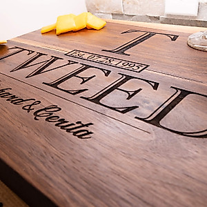 Personalized Cutting Boards - Laser Engraved Handmade Cutting Boards - Maple or Walnut Wood Cutting Boards for Kitchen - 2 Way Display or Charcuterie Boards - Personalized Gifts for Couples
