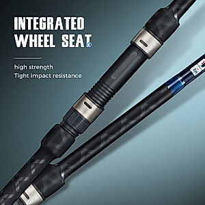 BERRYPRO Surf Spinning Rod Full Carbon Surf Fishing Rod with Fuji Guide (9'/10'/11'/12') (11'-Spinning-2pc)