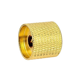 3PCS Metal Volume Tone Dome Guitar Speed Control Knurled Shaft Pots Knobs with Keys Screws Set for Electric Guitar or Bass (Gold)