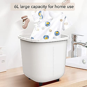 6 Litre Mini Lingerie Washer, Portable Ultrasonic Washing Machine, Mini Underwear Washer Compact Laundry Machine with USB Cord, Automatic Power Off, Suitable for Home Business, Travel, Apartment