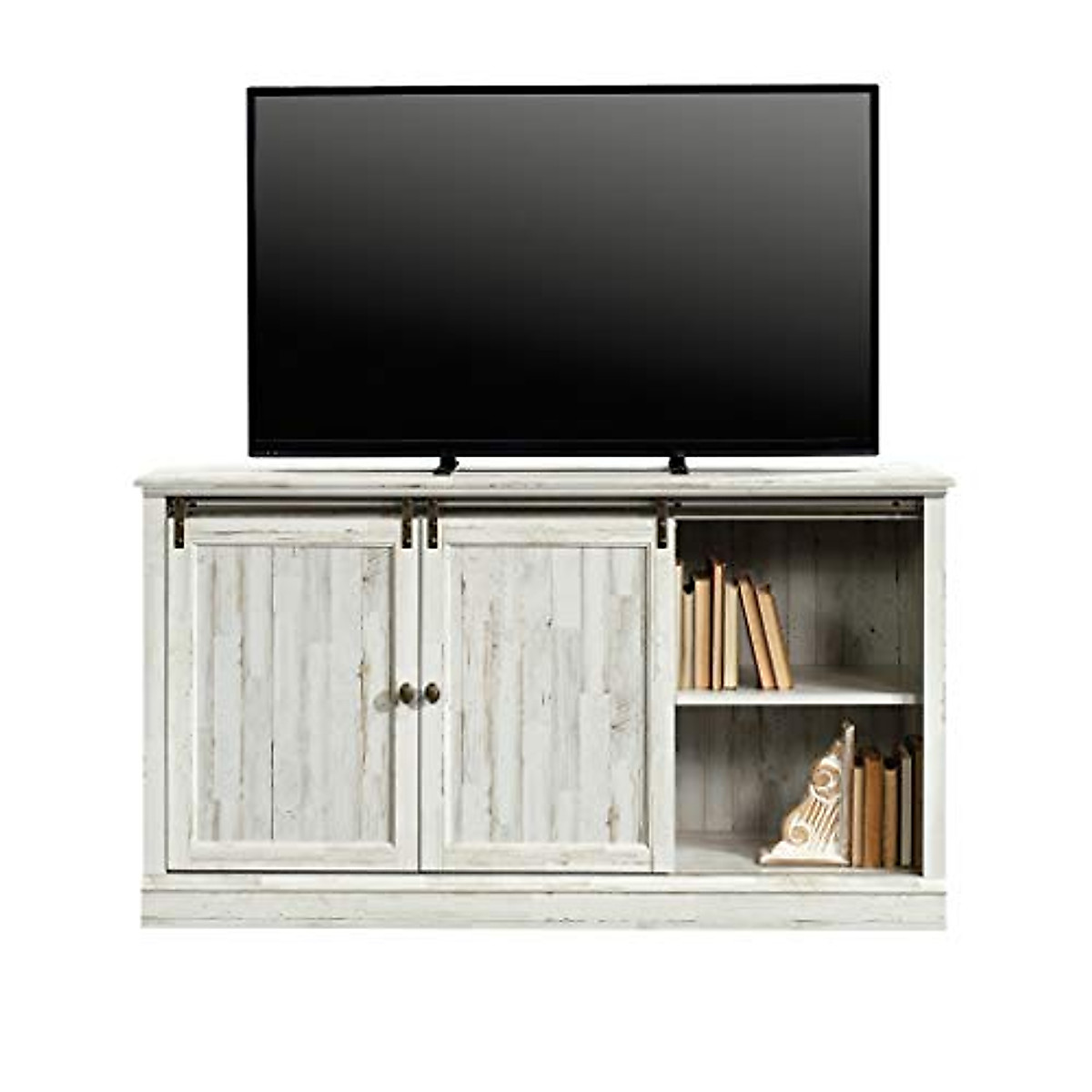 Sauder Barrister Lane Credenza, for TVs up to 60", White Plank finish