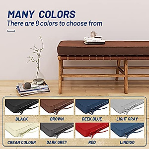 sutailocus Bench Cushion Double Piping Outdoor Bench Cushion,Custom Bench Cushions for Indoor/Outdoor Furniture, for Window/Piano/Porch Swing/Dining/Kitchen Bench (30x14x3, Brown)