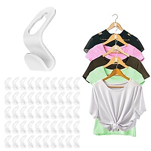 Hanger Connector Hooks – 50-Pack Clothes Hanger Connector Hooks – Space-Saving Hanger for Closet Organizer – Cascading Space Saver Hangers for Small Space Organization and Closet