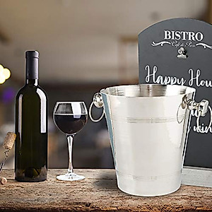WHW Whole House Worlds Old World Luxurious Grand Hotel Champagne Bucket, Silver Aluminum Nickel, 8.75 D W x 9.5 H Inches