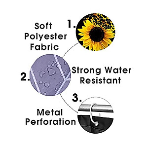 Jayden&Madge 4PCS/Set Magic Butterfly Sunflower Shower Curtain Flower Bathroom Set, Waterproof Fabric Cloth Bath Curtain, Non-Slip Bathroom Rugs Toilet Rugs Bath Mats, Floral Bathroom Decor, Butterfly