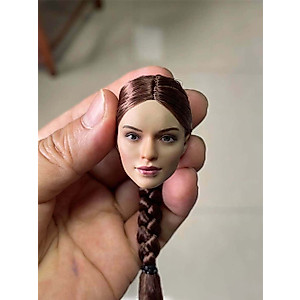 1/6 Scale Female Head Sculpt,Girl Soldier Braid Hair Head Carved for 12'' Phicen TBLeague VC Action Figure