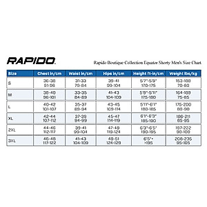 Rapido Boutique Collection Men's Equator Superior Flex Stretch Neoprene Wetsuit Shorty Scuba Snorkeling Surf Suit