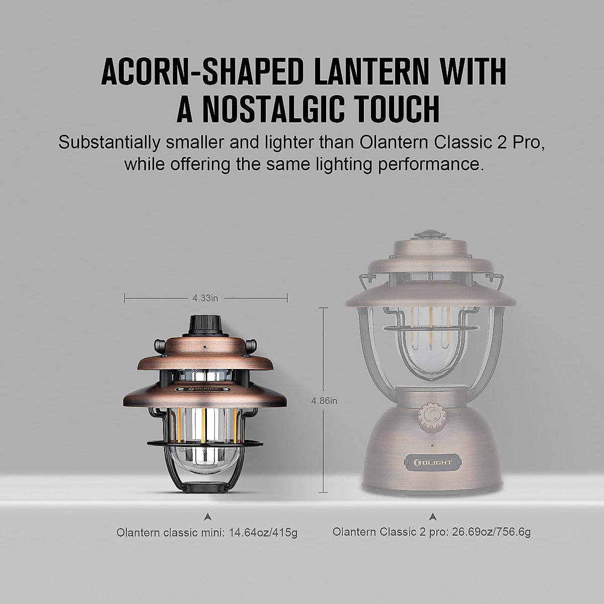 OLIGHT Olantern Stretch Camping Lanterns, 500 Lumens Stretchable LED Flashlights with Dual Light Source Bundle with Olantern Classic Mini LED Camping Lantern, Lightweight Rechargeable Lantern Flashlig