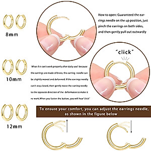 8 Pairs Stainless Steel Gold Hoop Earrings Huggie Cuff Earrings Sets for Multiple Piercing Hoops and Studs Earrings Set Cartilage Small CZ Earrings Ball Earrings Set for Women