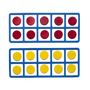 LEARNING ADVANTAGE Giant Magnetic Foam Ten Frames - 2 Frames with 20 Disks - Early Math Manipulative - Teach Number Concepts and Operations