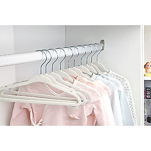 ManGotree Baby Velvet Clothes Hangers, Kids Toddler Children’s Hangers for Clothes Space Saving Non-Slip (30 Pack, Cream)