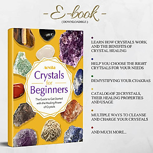 Aovila Premium Crystals and Healing Stones Gift Set in Wooden Box - Chakra Stones Healing Crystals Set for Beginners, Natural Healing Crystals and Stones - Valentines Day Crystal Gifts for Her Women