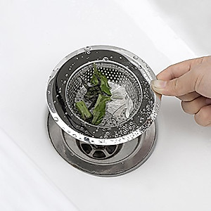 LARNACA 2PCS Kitchen Sink Drain Strainer, Premium Stainless Steel, Large Wide Rim 4.33" Diameter, Simplest of Drain and Strainers