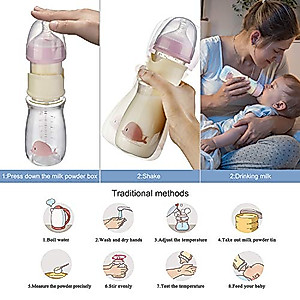 AIKEBAO Heating Constant Temperature Baby Glass bottles5oz,Portable/Formula Bottles/Automatic Mixing/Bottle for Formula/Baby Formula Bottle