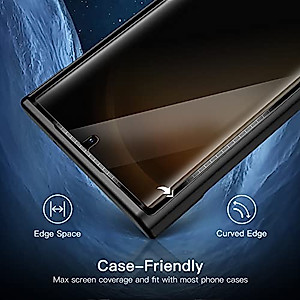 JETech Privacy Screen Protector for Samsung Galaxy S23 Ultra 5G 6.8-Inch with Camera Lens Protector, Anti-Spy Flexible TPU Film, Fingerprint Unlock Compatible, 2-Pack Each