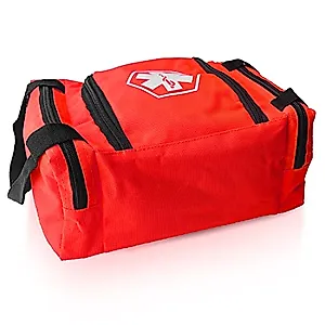 ASA TECHMED First Aid Responder EMS Emergency Medical Trauma Bag EMT, Fire Fighter, Police Officer, Paramedics, Nurse, Red