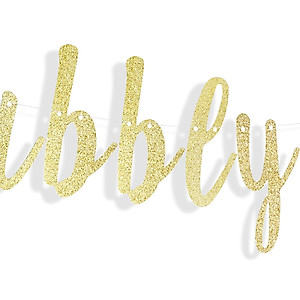 LINGTEER Bubbly Bar Gold Glitter Bunting Banner Perfect for Wedding Bridal Shower Bachelorette Party Gift Keepsake Decorations Backdrop Sign.