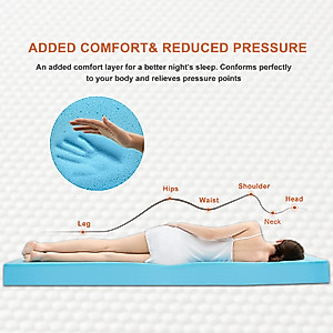 OYT Twin Size Mattress Topper,3 Inch Gel Memory Foam Mattress Topper for Cooling Sleep & Pressure Relieving,Mattress Pad in a Box with with Removable & Washable Cover, CertiPUR-US Certified