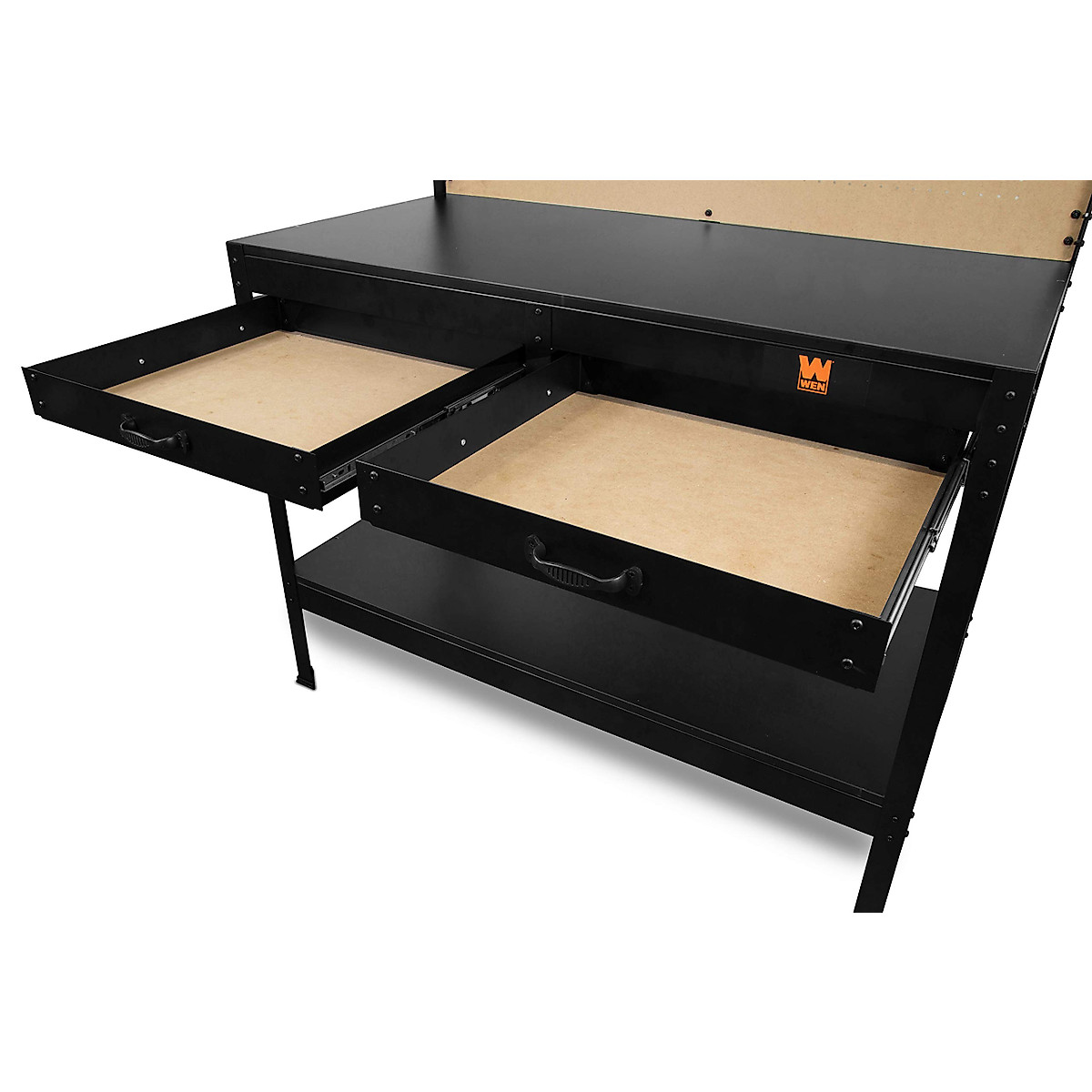 WEN WB4723T 48-Inch Workbench with Power Outlets and Light, Black