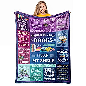 Book Lovers Gifts, Gifts for Book Lovers Women Men, Book Accessories for Reading Lovers, Gifts for Readers Book Lovers Women, Good Gifts for Book Lovers, Book Reader Bookworm Gifts Blanket 60" x 50"