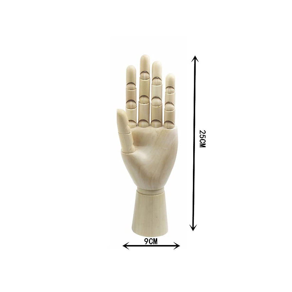 Wood Artist Drawing Manikin Articulated Mannequin with Wooden Flexible Fingers 2 pcs(10 inches-Left Hand&Right Hand)