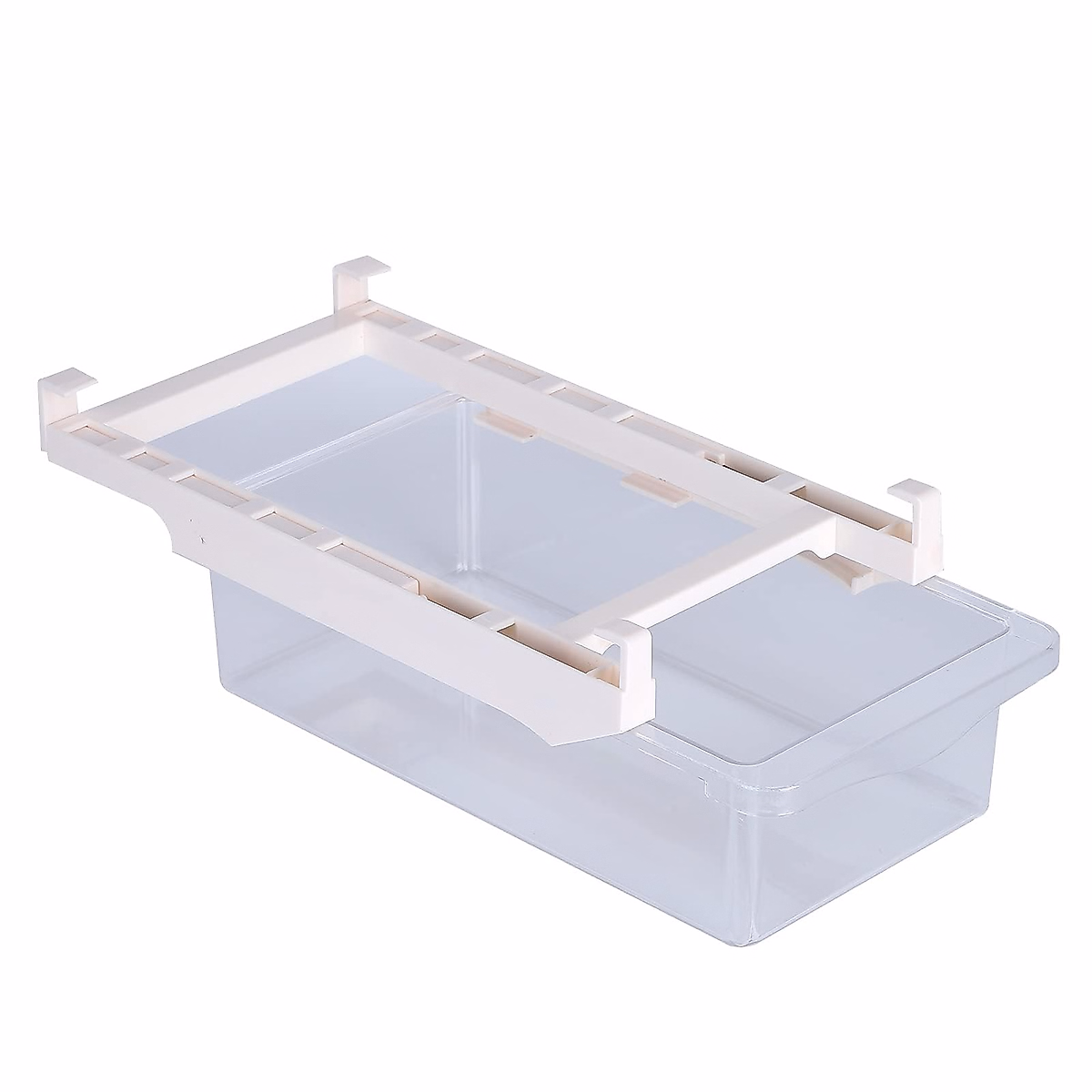 Fridge Drawer Organizer, Refrigerator Organizer Bins Pull Out Shelf Storage Transparent Organizer Fridge Shelf Holder Storage Box for Egg Fruit Vegetable Seafood Meat for Fridge Shelf Under