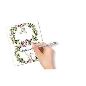 Table Place Card, Easter Tent Style Cards, Pack of 25 Half-Fold Reception Place Card, Cute Easter Egg Bunny, Easter Table Decor for Spring Wedding, Baby Shower, Dinner Party(F21)