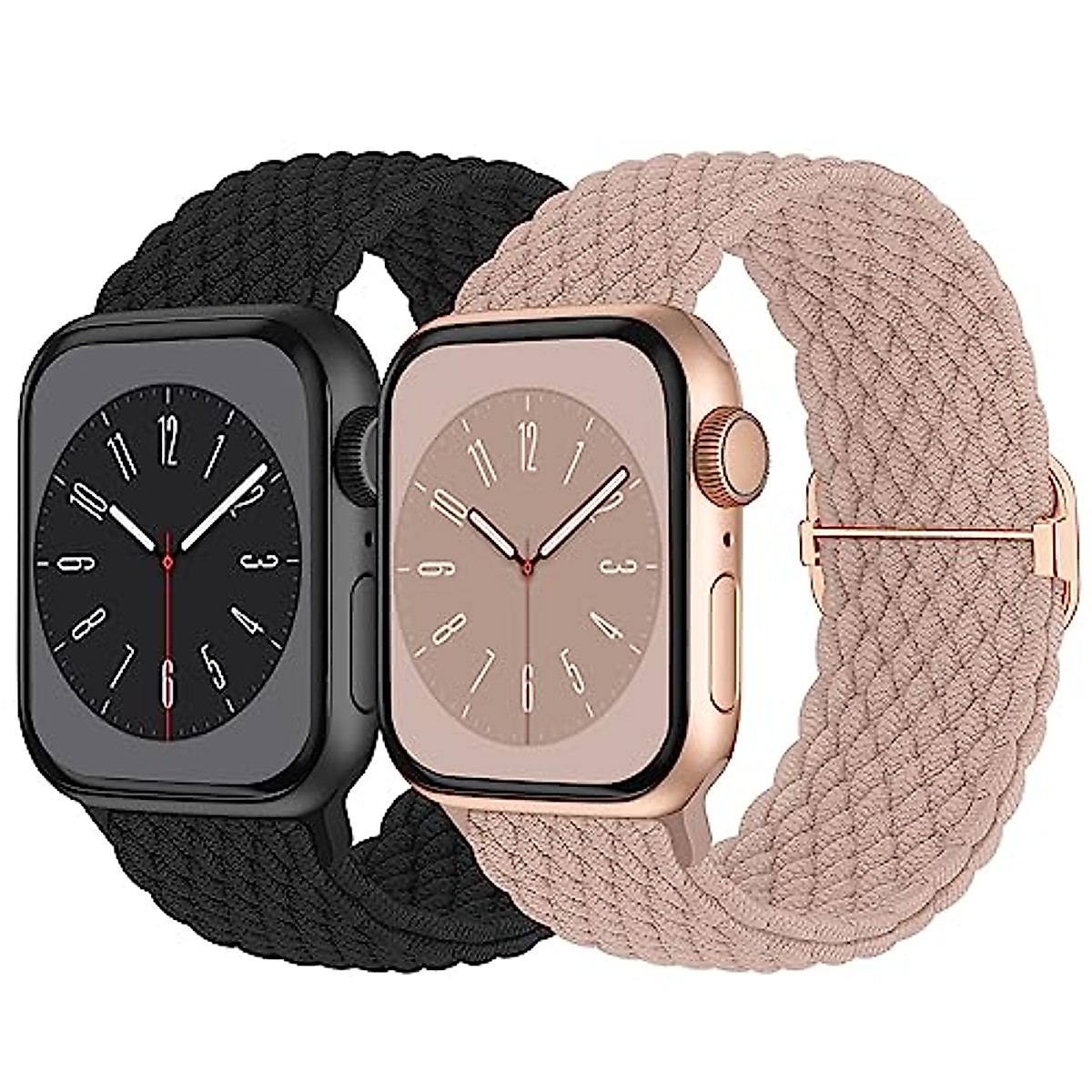 Braided Solo Loop Compatible with Apple Watch Band 38mm 40mm 41mm Women Men, Adjustable Stretchy Bands Elastic Sport Wristbands for iWatch Series 9 8 7 6 5 4 3 2 1 SE