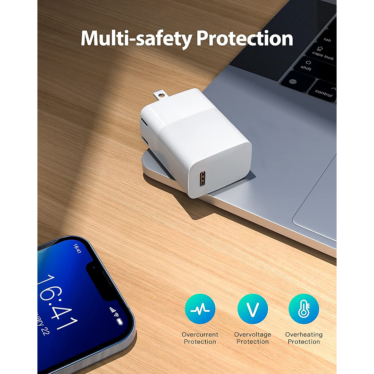 20W Fast Charger Fit for AirPods Pro 1 2 3 Gen, Fit for AirPods Max A2096, Fit for AirPods 1st/2nd/3rd Generation and 6.6Ft Charging Cable Wall Block Power Cord Adapter