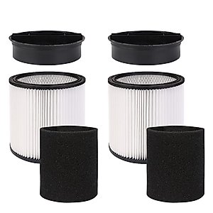 90304 Replacement HEPA Cartridge Filters with Lid, Compatible with Shop-Vac Shop Vac 90304, 90350, 90333, 903-04-00, 9030400, 90585 5 Gallon and Above Wet Dry Vacuum Cleaners, 2 Pack