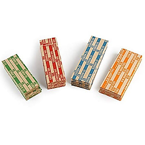 L LIKED 100 Assorted Bundle Flat Striped Coin Wrappers (100 Assorted)