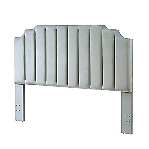 24KF Velvet Upholstered Tufted King headboard with Vertical Channel Design King/California King headboard-Gray