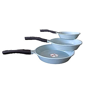 7 piece JADE COOK Set 9.5" Fry Pan, 11" Fry pan, 10" Round griddle, 11" Square grill pan 9.5" Casserole, 5.5" Milk Pot (KFCC Die Cast)