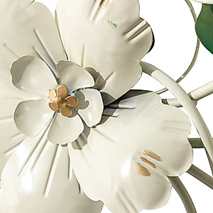 AcozyHom Leaves and Flowers Metal Wall Decor, 58"(L) x26(H), Large Plant Iron Wall Sculpture, Modern Abstract Wall Panel Art for Home, Hotel, Bar, Living Room Decoration, Green