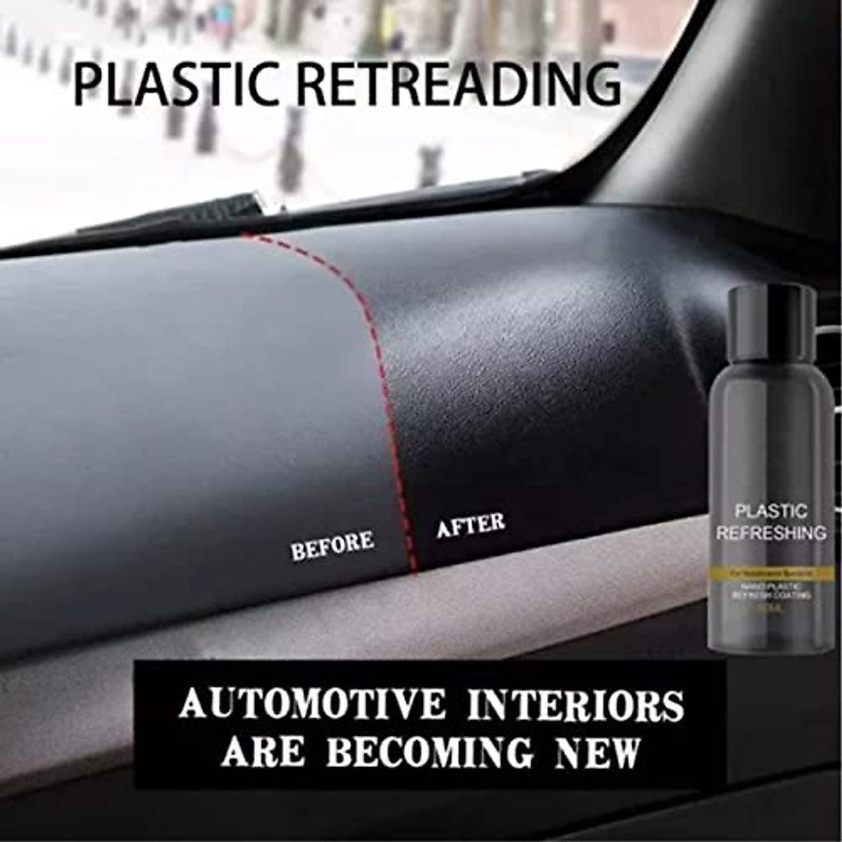 30/50ML Plastic Revitalizing Coating Agent, 1/2/5Pcs Nano Plastic Refreshing Coating, Plastic Parts Refurbish Agent for Car, Plastic Parts Retreading Agent Automotive Interior Cleaning Agent (30ML-2PCS)
