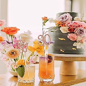 30th Birthday Paper Straw Decor, Happy 30th Birthday Decorations, Hello 30, 30th Anniversary/Birthday Party Drinking Decorative Straws, Cheer 30 Years Old Party Supplies 12 Pieces Rose Gold