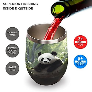 WYUSPGK 304 Stainless Steel Insulated Cup, Lovely Panda Print Smooth Rim, Durable & Reusable - Perfect for Office, Home, And Travel