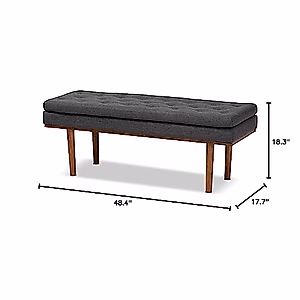 Baxton Studio Benches, One Size, Dark Grey/Walnut