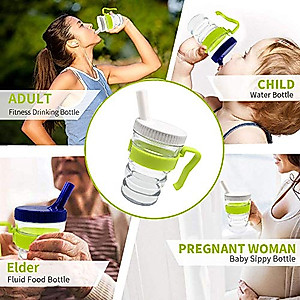 Kirimon Flow Control Spill Proof Cup with Two Style Lids - Spill-Resistant, Leak-Proof,Break-Proof Feeding Cup for Elderly,Disabled and Adults