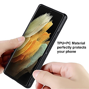 SAKUULO for Samsung Galaxy S21 Ultra Case, [Screen Protector + Kickstand] Purple Butterfly Design,Tire Texture Anti-Slip Shockproof Lightweight Protective Case for Galaxy S21 Ultra 6.8 Inch (2021)