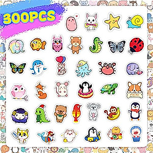 LIFEBE Cute Animal Stickers for Kids 300pcs, Farm Animal Stickers for Water Bottles, Vinyl Aesthetic Zoo Animal Stickers Decals for Laptop, Teens