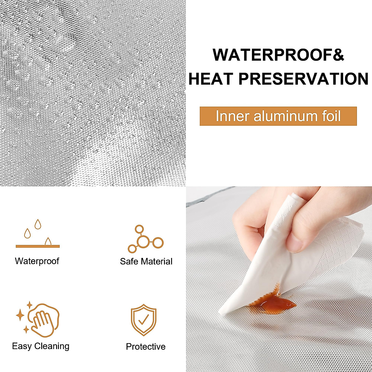 Kahami 2 Layer Slow Cooker Carrying Bag, Compatible with 6-8 Quarts Oval Crock-pot, Insulated Slow Cooker Travel Carrier with Lid Fasten Straps, Slow Cooker Bags for Family Gathering Travel, Gray