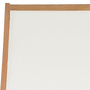 SAFAVIEH Outdoor Collection Manteca Brown Solid Wood/White Texline Fabric Adjustable Chaise Lounge Chair (PAT6708A)