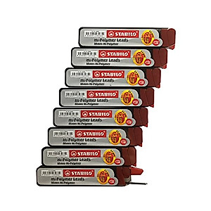 Stabilo Extra Long 0.7mm 2B Hi-Polymer Leads Strong Dark Smooth Mechanical Pencil Lead Refills For All 0.7 mm Mechanical Pencils (8 Tubes, 24 Leads Per Tube - Total 192 Leads)