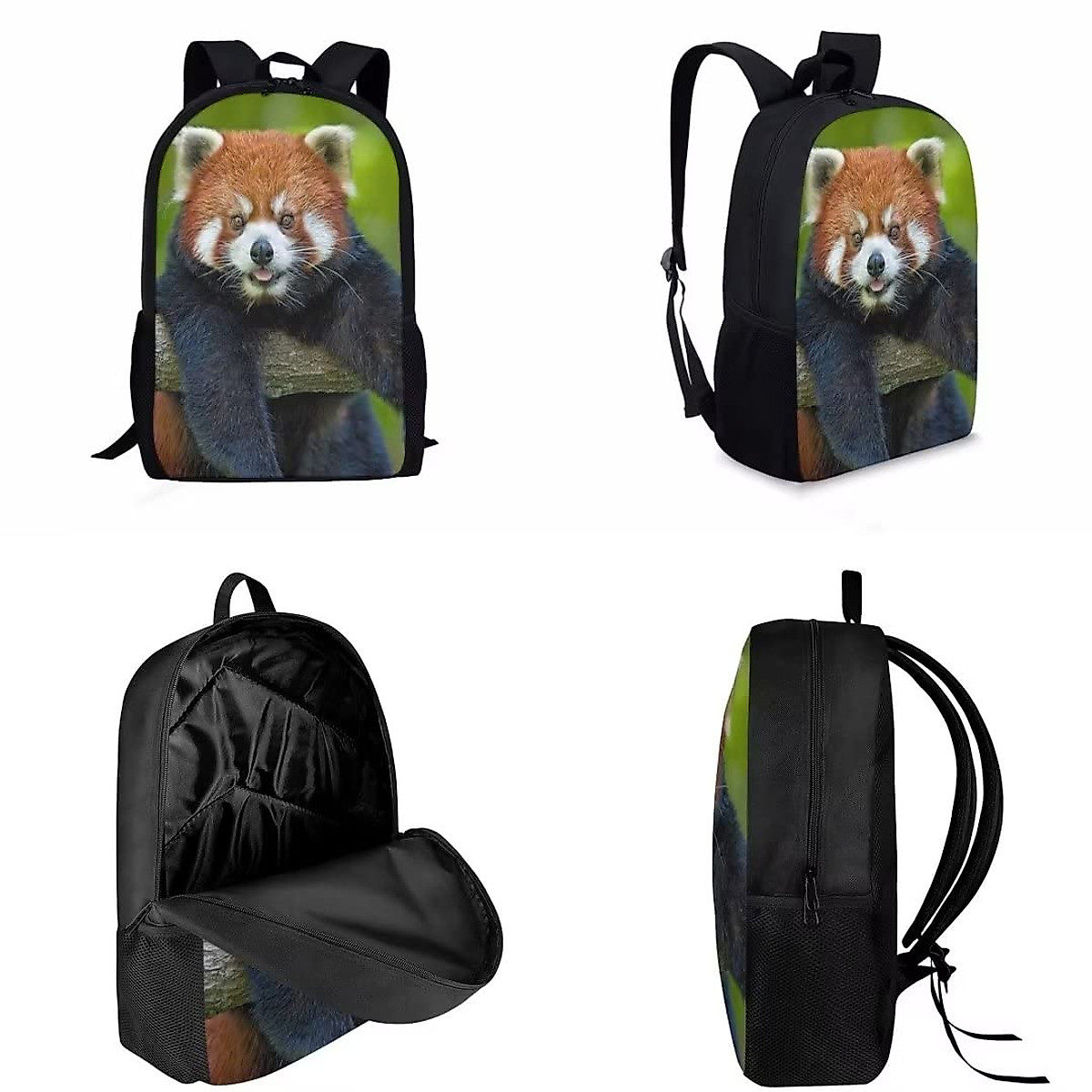 AmzPrint Carry On Lightweight 3 In 1 Cute Red Panda Backpack With Lunch Box For Elementary Middle School Kids Boys Girl