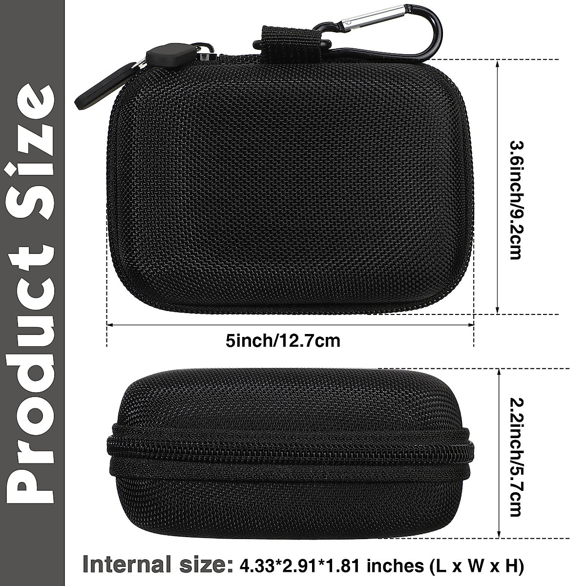 Sanwuta 2 Pcs Playing Card Case EVA Hard Travel Carrying Case for Classic Card Playing Card Box (Not Including Cards)(Small,Black)