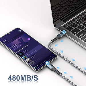 USB C to USB C Cable [2-Pack 6.6ft] PD 60W iPhone 16 Charger Nylon Braided Cord for iPhone 16 15 Pro Max Plus MacBook iPad Pro Air Mini Samsung S24 S23 S22 S21 S20 S10 Note 20 10 Flip LG Moto Pixel LG